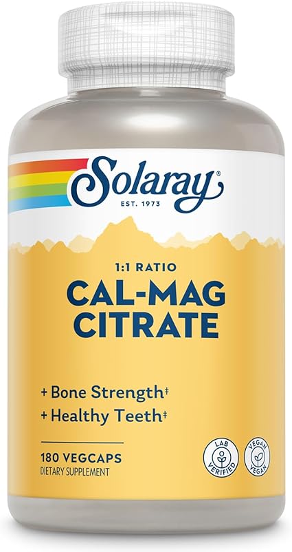 Cal-Mag Citrate 1:1 Ratio 180VegCaps by Solaray – Wholesale Nutrition