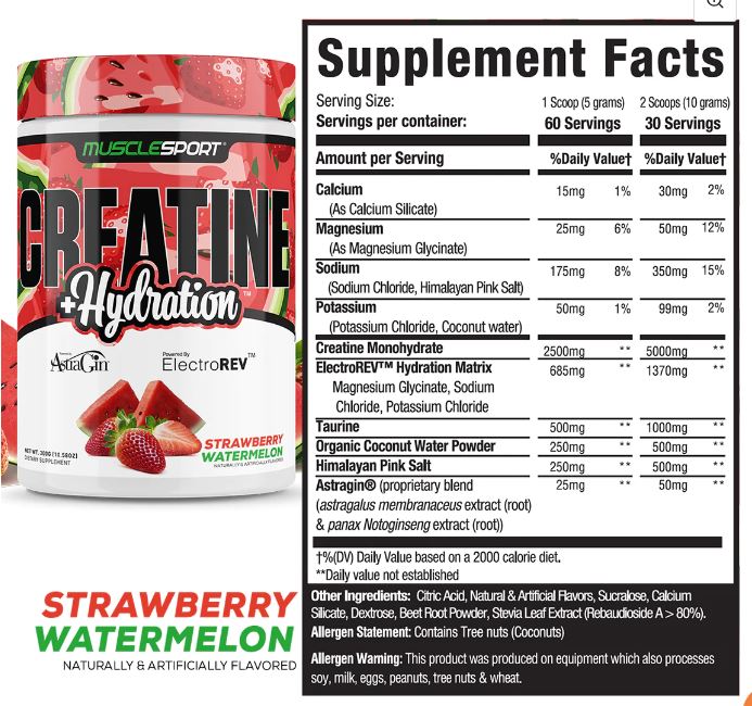 Creatine + Hydration Strawberry Watermelon by Muscle Sport – Wholesale ...
