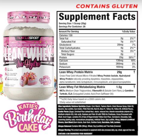 Lean Whey Protein Katie's Birthday Cake by Muscle Sport – Wholesale ...