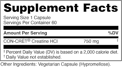 Creatine HCL 750mg Capsules by Das Labs – Wholesale Nutrition